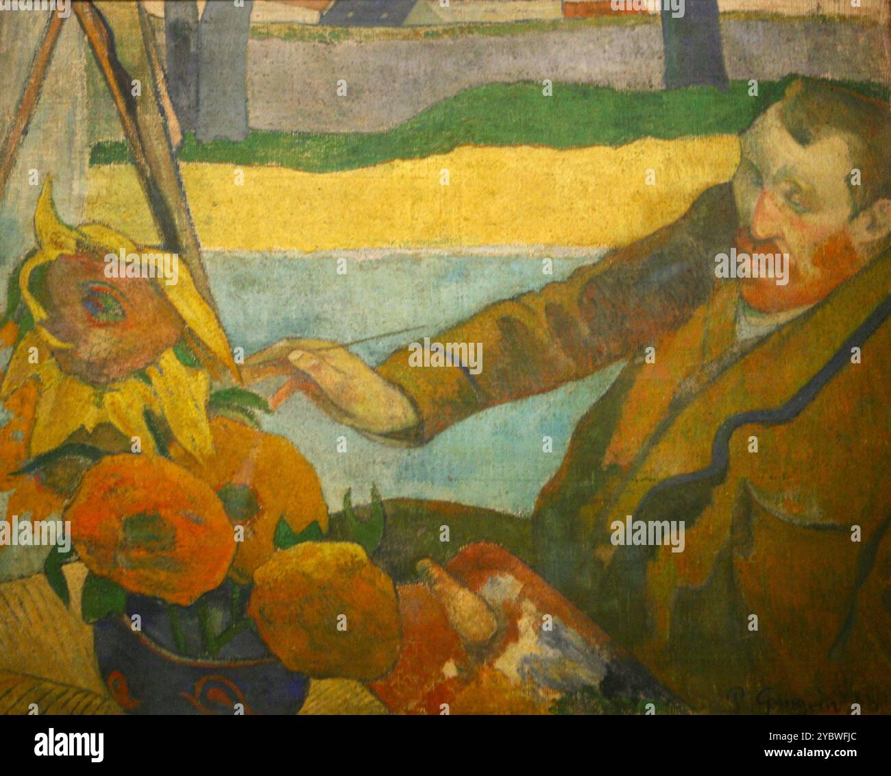 Vincent van Gogh painting Sunflowers 1888 by Paul Gauguin Stock Photo ...
