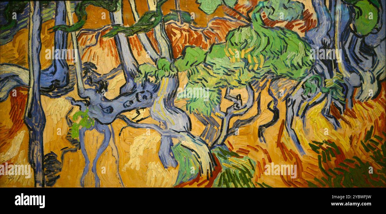 Tree roots 1890 Vincent van Gogh Unfinished last painting Stock Photo ...