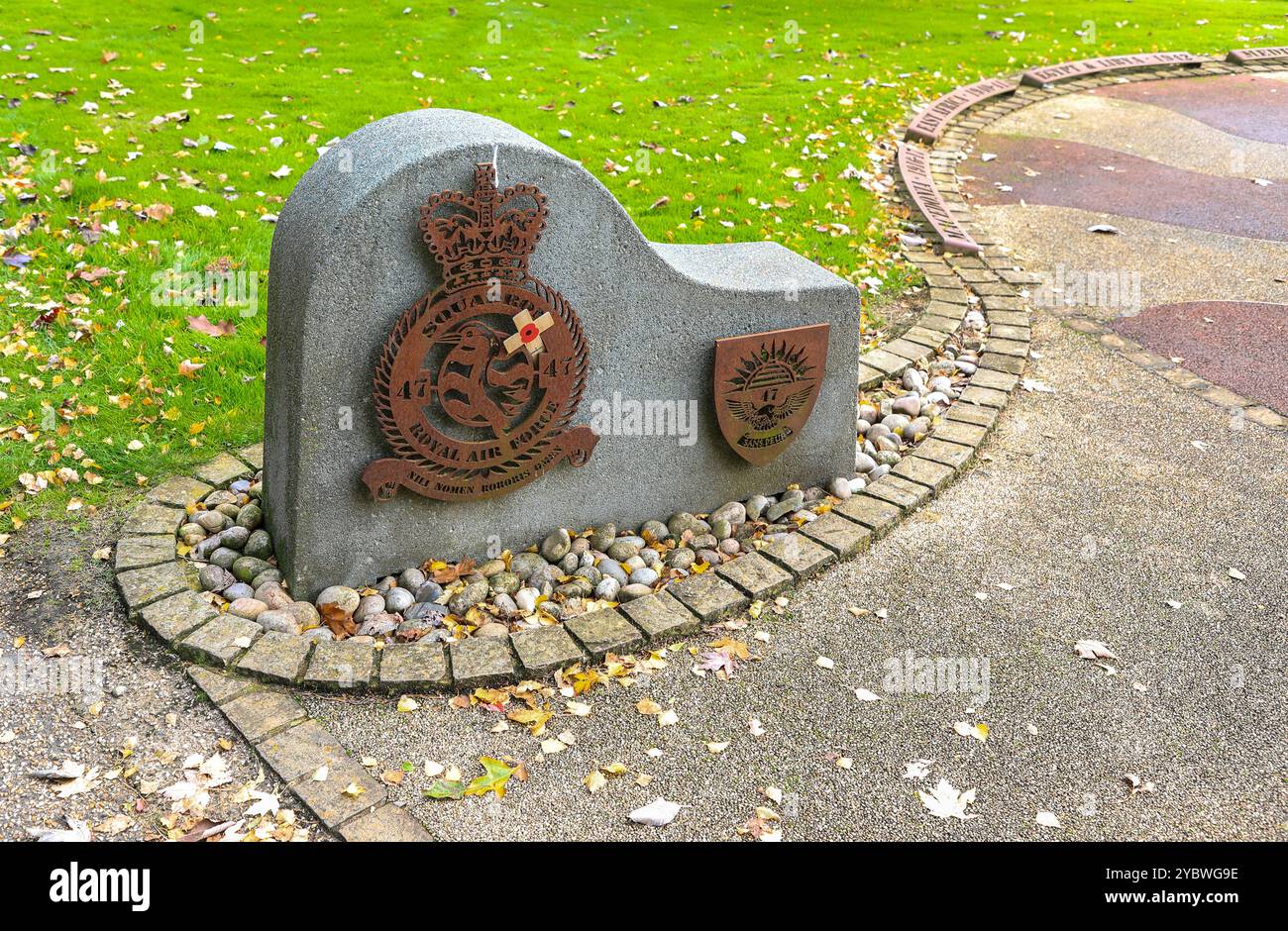 the RAF 47 Squadron memorial at the National Memorial Arboretum ...