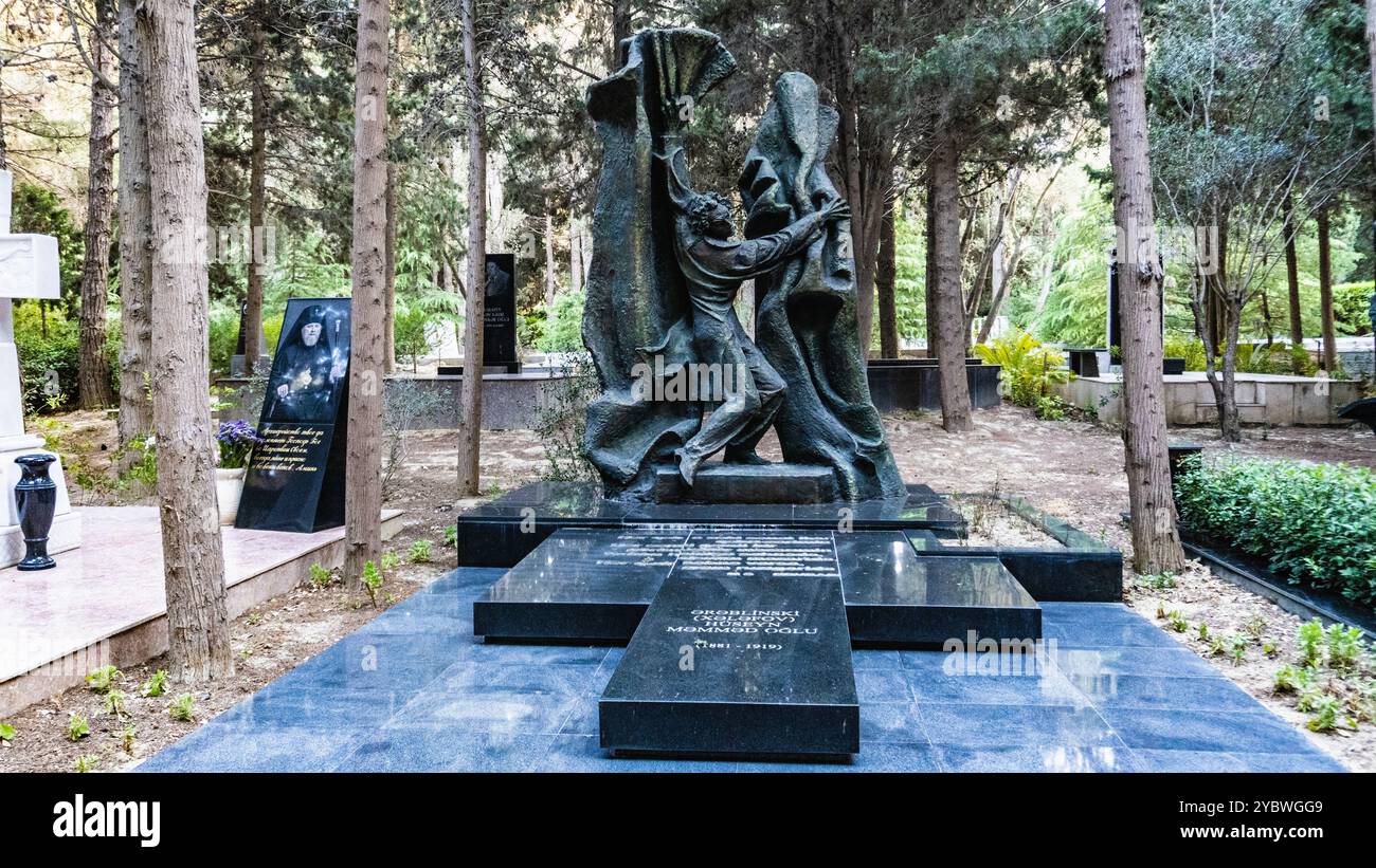 A Photo Capture in the Alley of Honor in Baku. A Memorial Place of ...