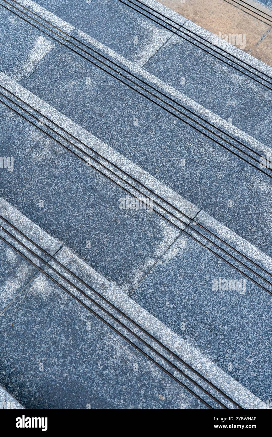 Wet and Dry Layers: Urban Staircase Surface After the Rain Stock Photo ...