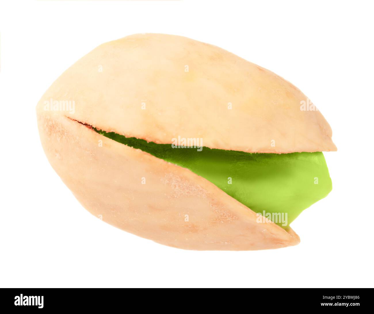 Tasty pistachio nut in open shell on white background Stock Photo - Alamy