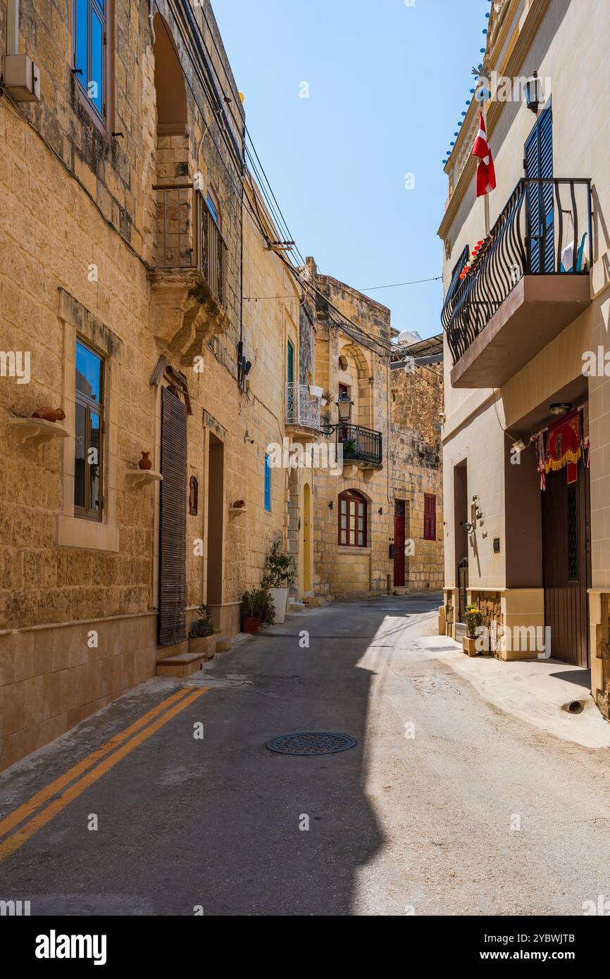 Street view in Zurrieq, one of the oldest towns in the Southern Region ...