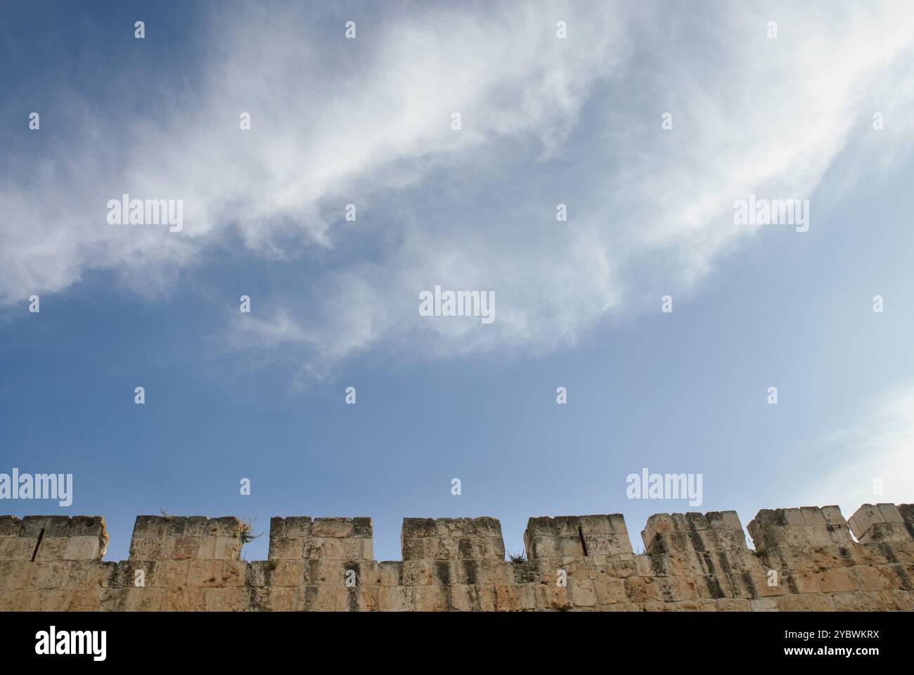 A detailed section of the ancient stone ramparts and walls of the Old ...