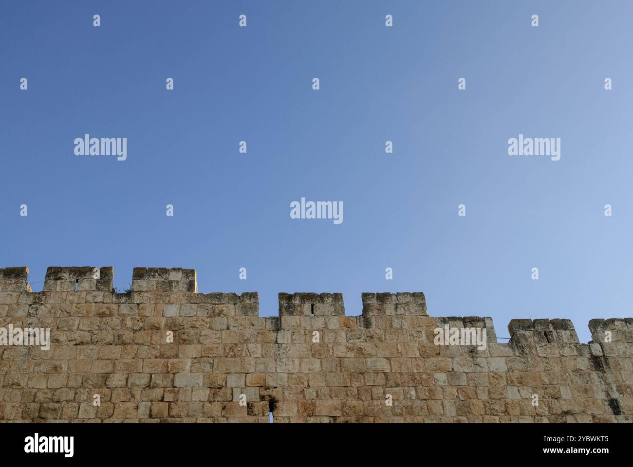 A detailed section of the ancient stone ramparts and walls of the Old ...