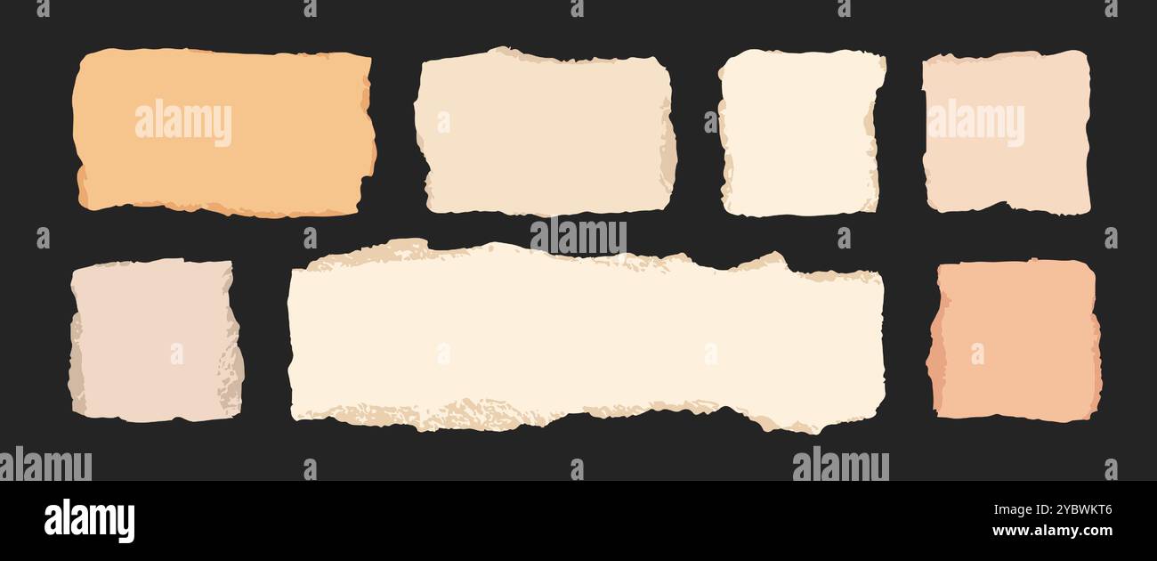 Torn paper pieces vector elements isolated Stock Vector Image & Art - Alamy