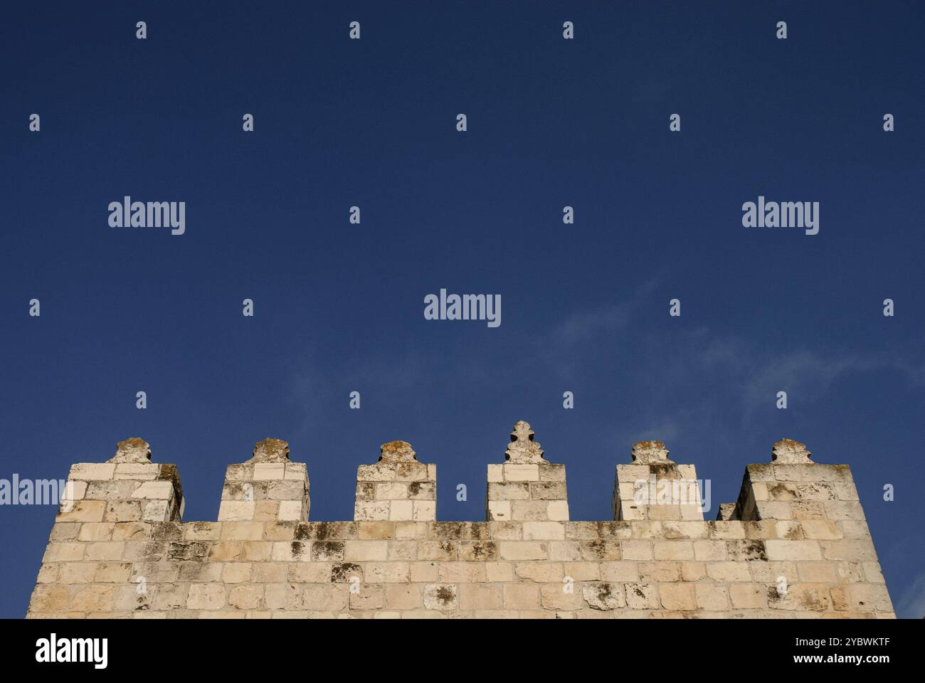 A detailed section of the ancient stone ramparts and walls of the Old ...