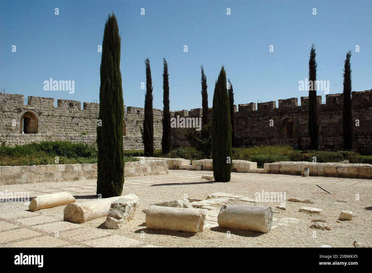 View of the ancient ruins and stone columns in the Davidson ...