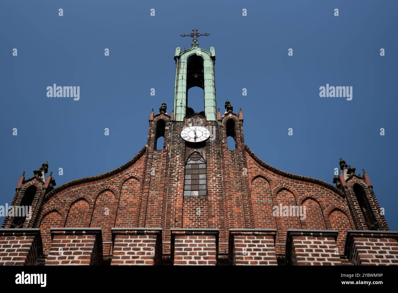 old church tower clock miloslaw Stock Photo - Alamy