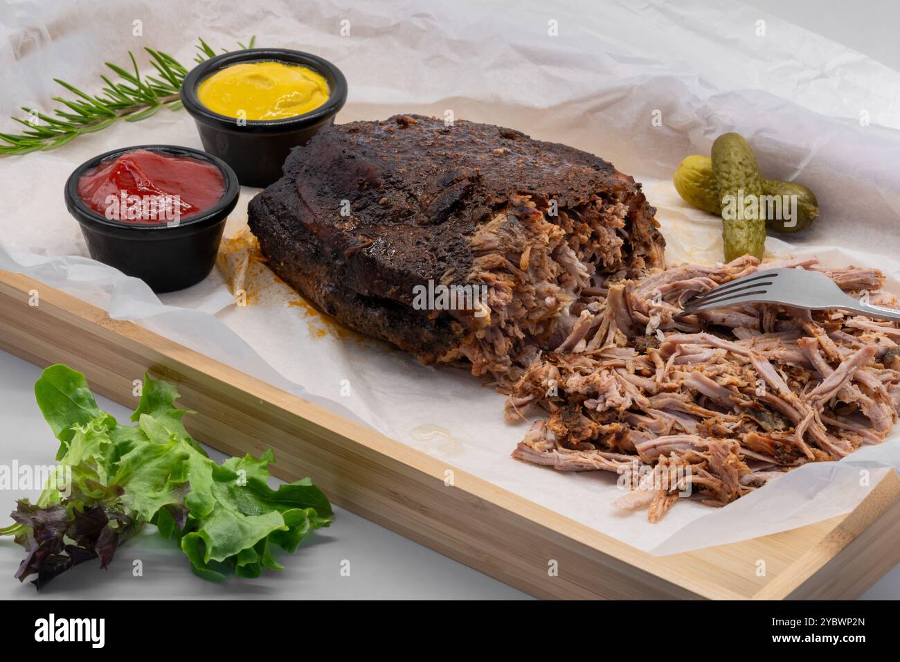 Tender, delectably pulled beef served generously with various flavorful ...