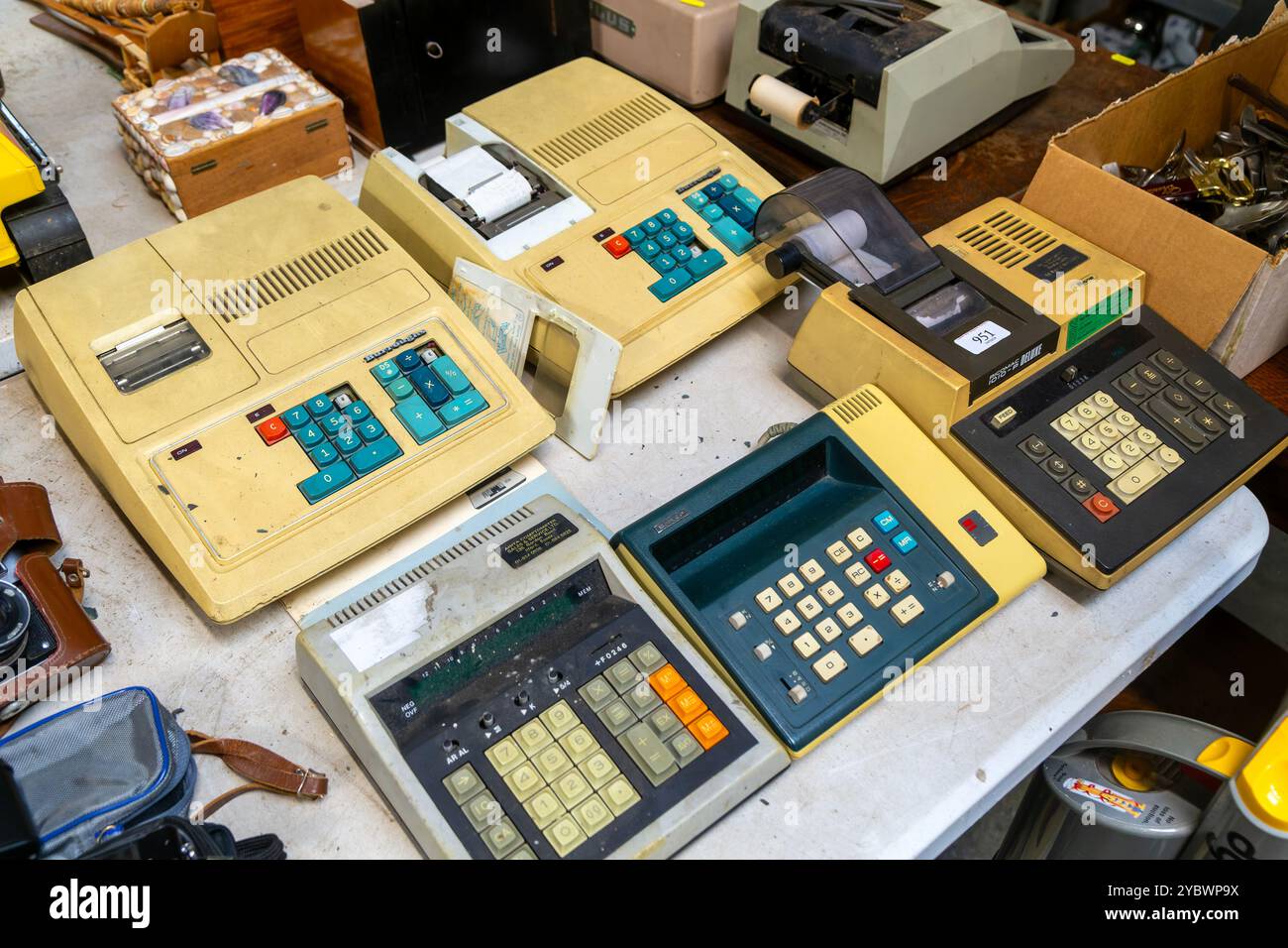 Vintage mechanical calculator adding machines on display at auction, UK ...