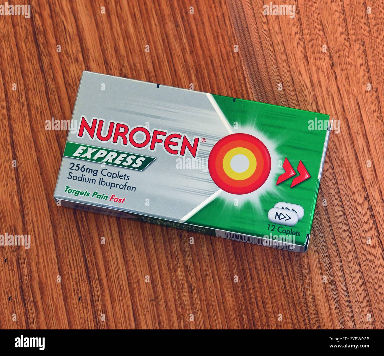 Photograph of pack of Nurofen Express 256mg Caplets Sodium Ibuprofen ...