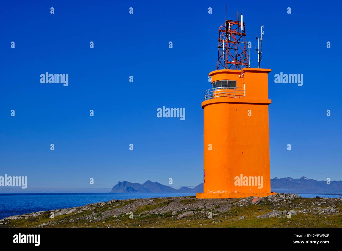 Iceland, Austurland region, Hvalnes peninsula, the lighthouse Stock ...