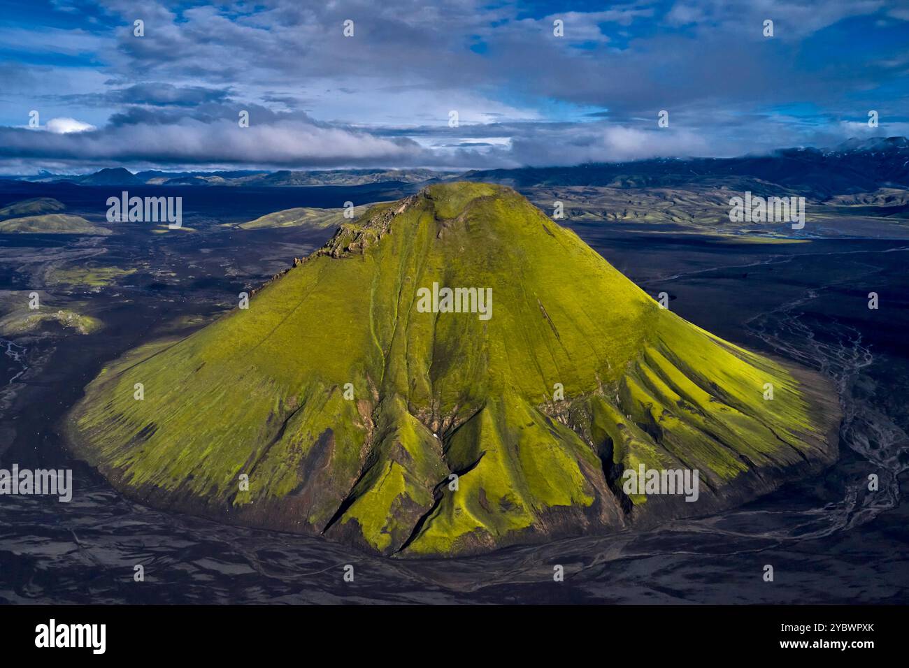 Iceland Sudurland Region Aerial View Of Maelifell Volcano On The Edge