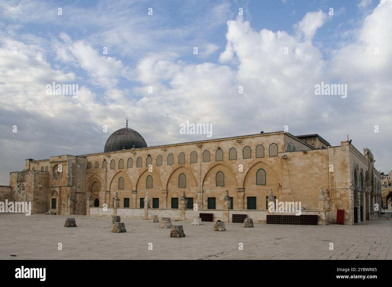 View of the exterior of the Al Aqsa Islamic mosque prayer shrine on the ...