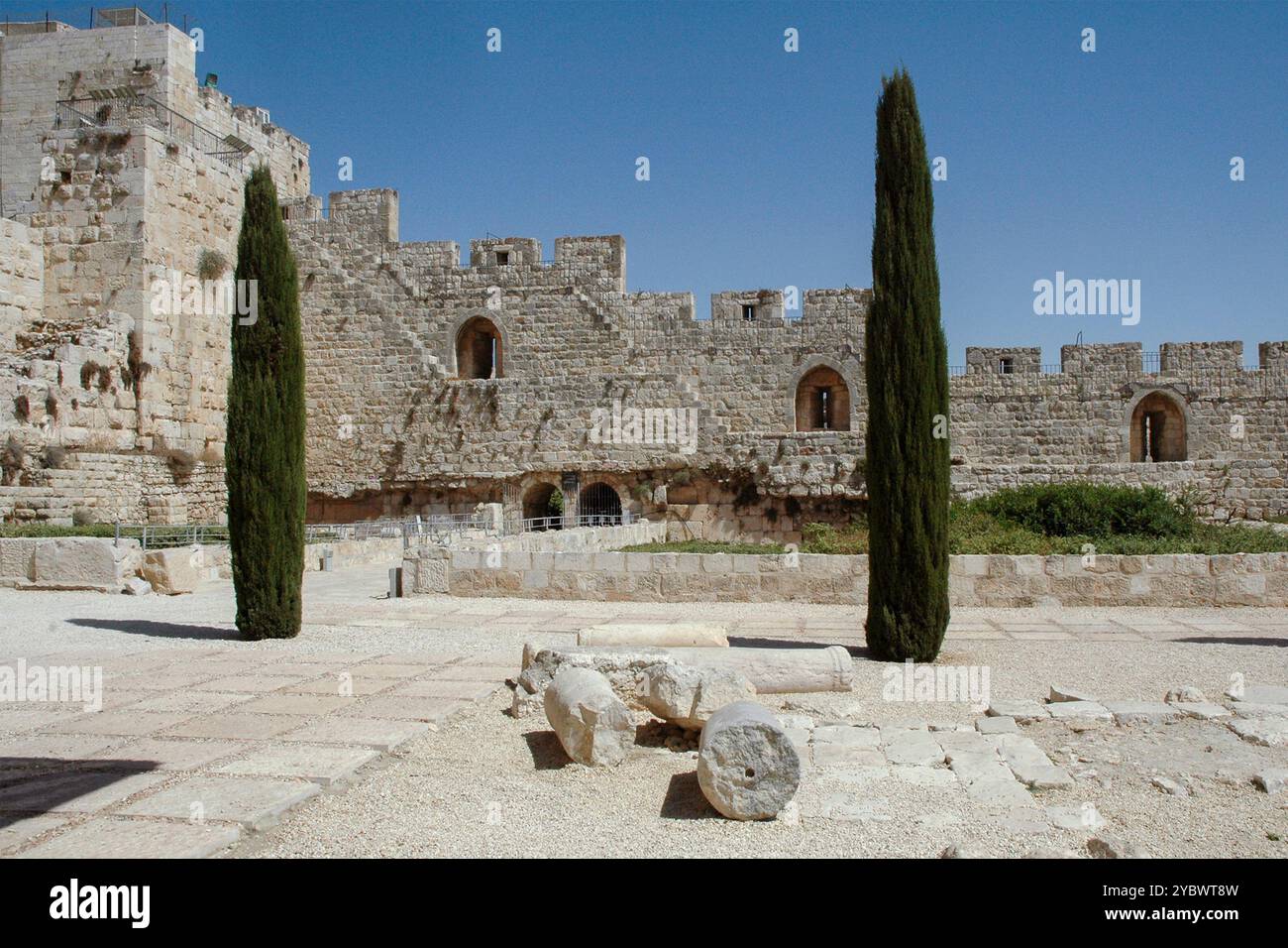 View of the ancient ruins and stone columns in the Davidson ...