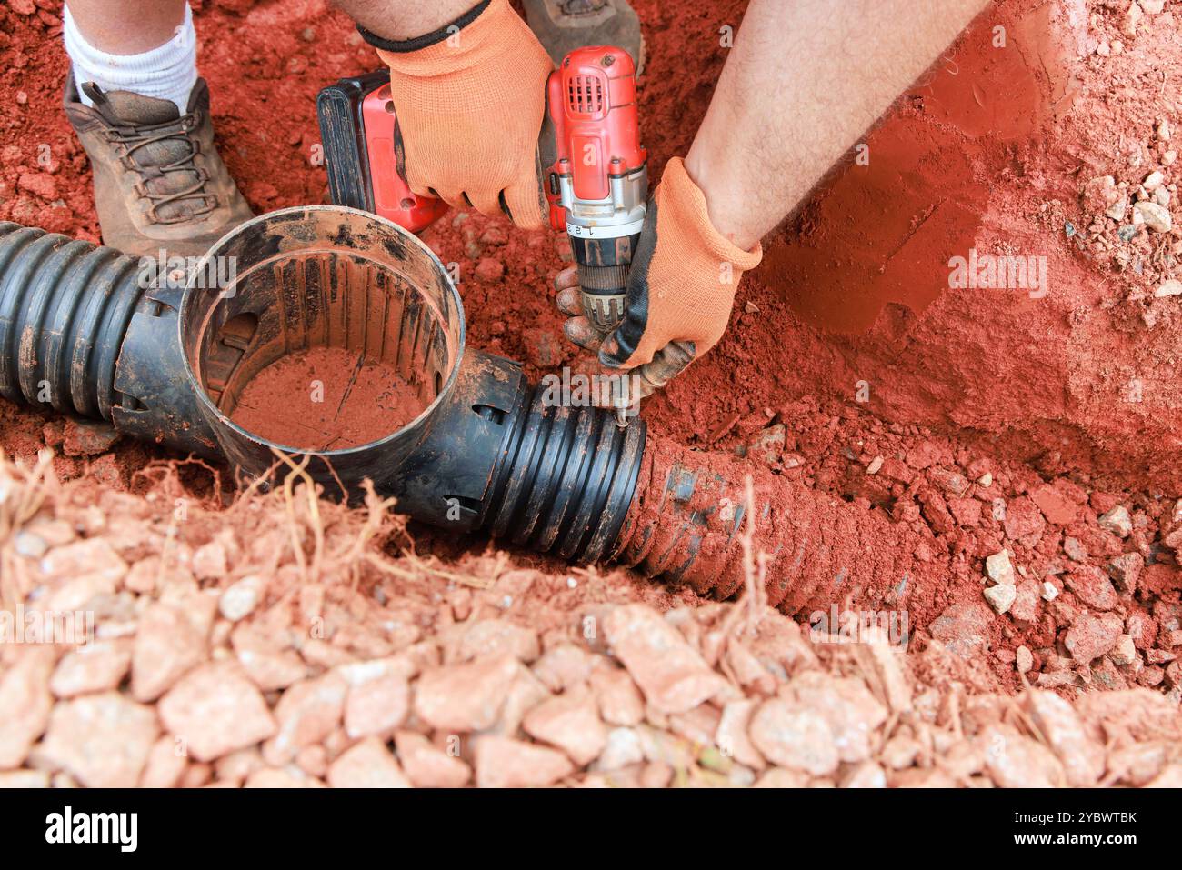 In order to repair damaged drainage system for collecting rainwater ...