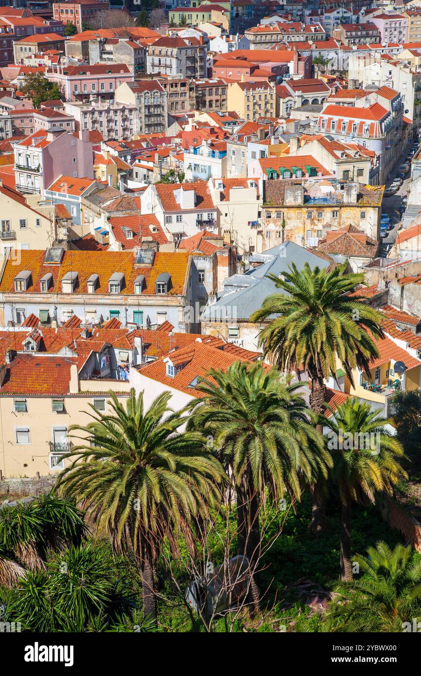Explore the breathtaking panoramic view of Lisbon’s Alfama district ...