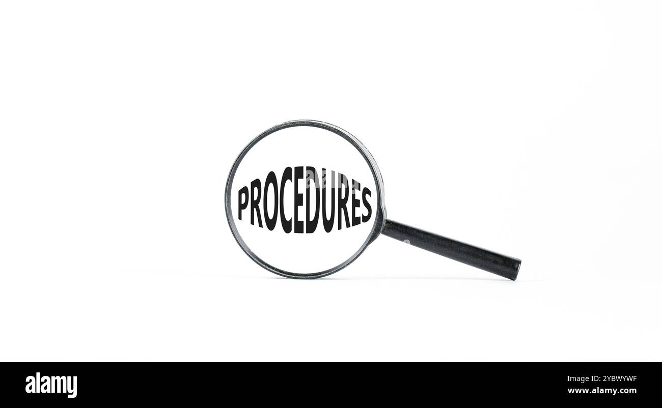 Procedures symbol. Concept word Procedures in beautiful magnifying ...