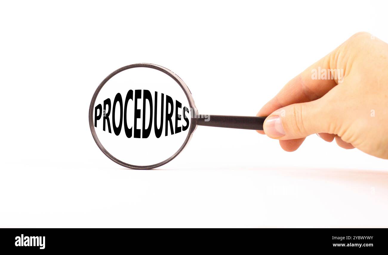Procedures symbol. Concept word Procedures in beautiful magnifying ...