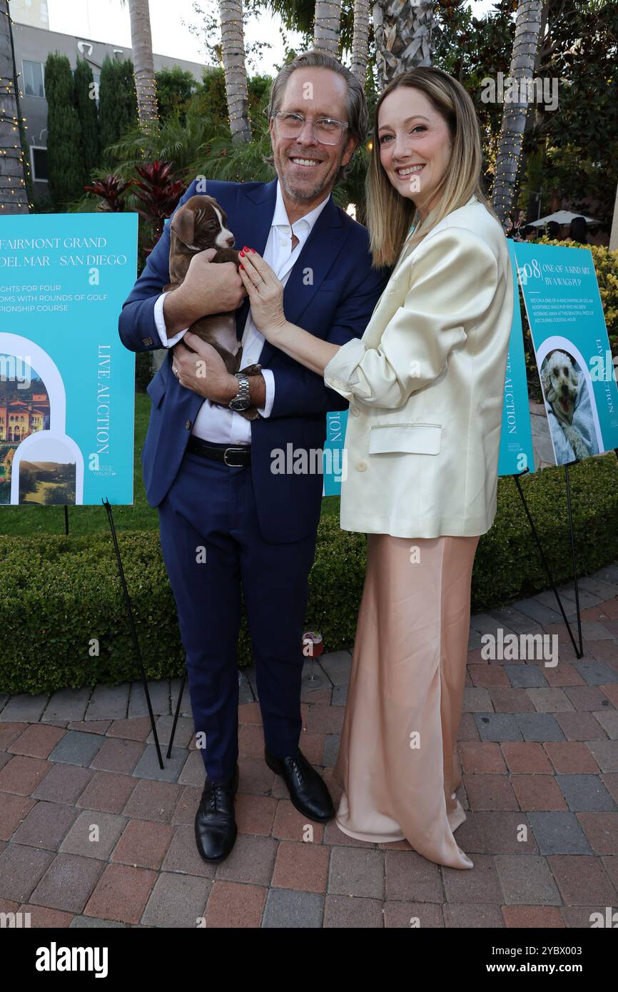 LOS ANGELES, CA - OCTOBER 19: Dean E. Johnsen, Judy Greer at the Wags & Walks Gala 2024 at ...