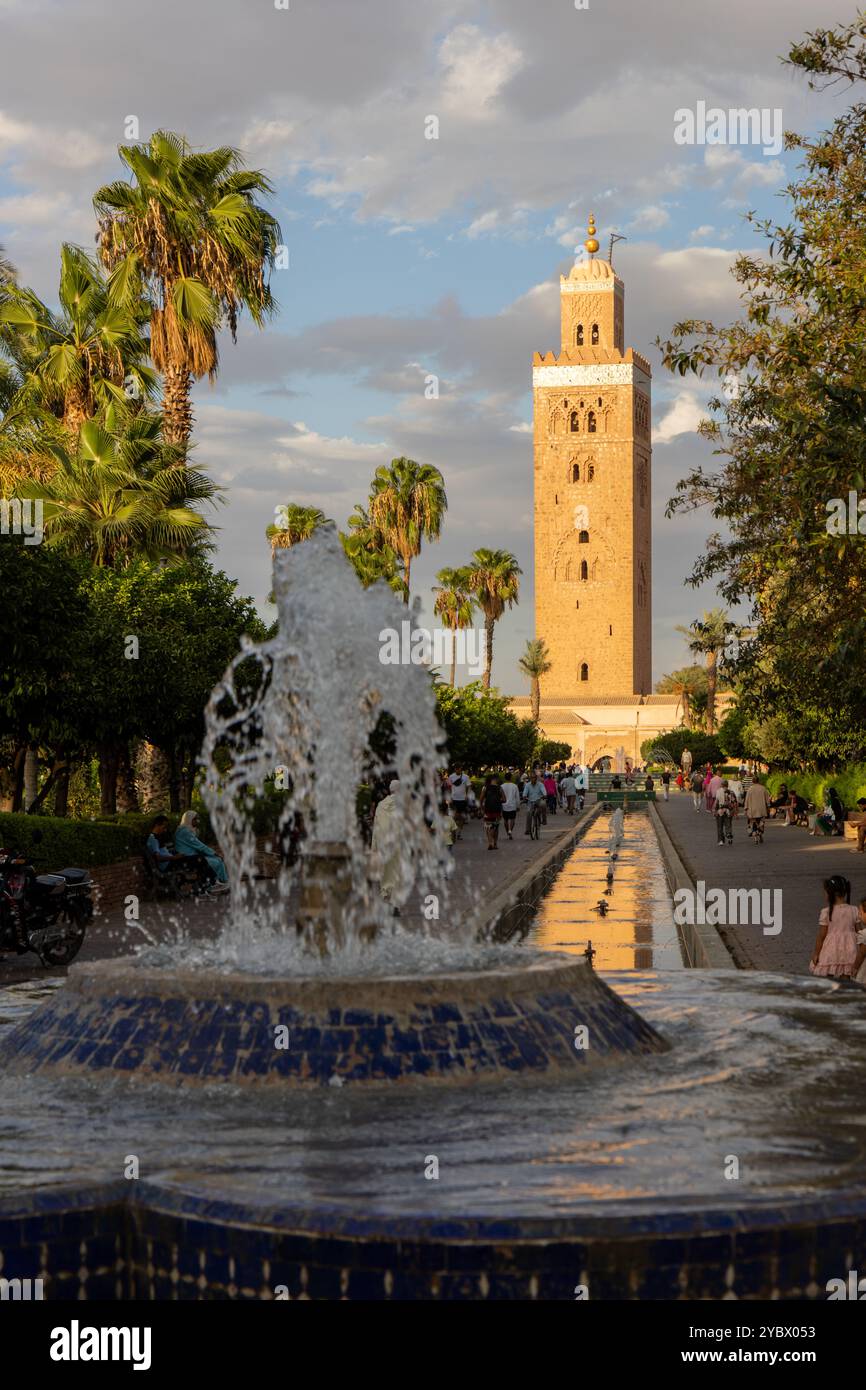 Lalla Hasna Park, leafy, manicured park with fountains, benches ...