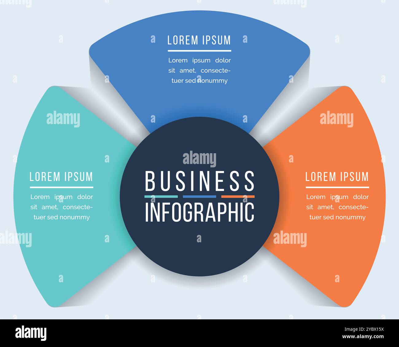 Business Infographic design 3 steps, objects, elements or options ...