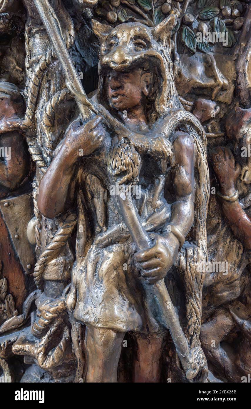 Sculptured mural by Frank Abraham depicts life before and during the ...