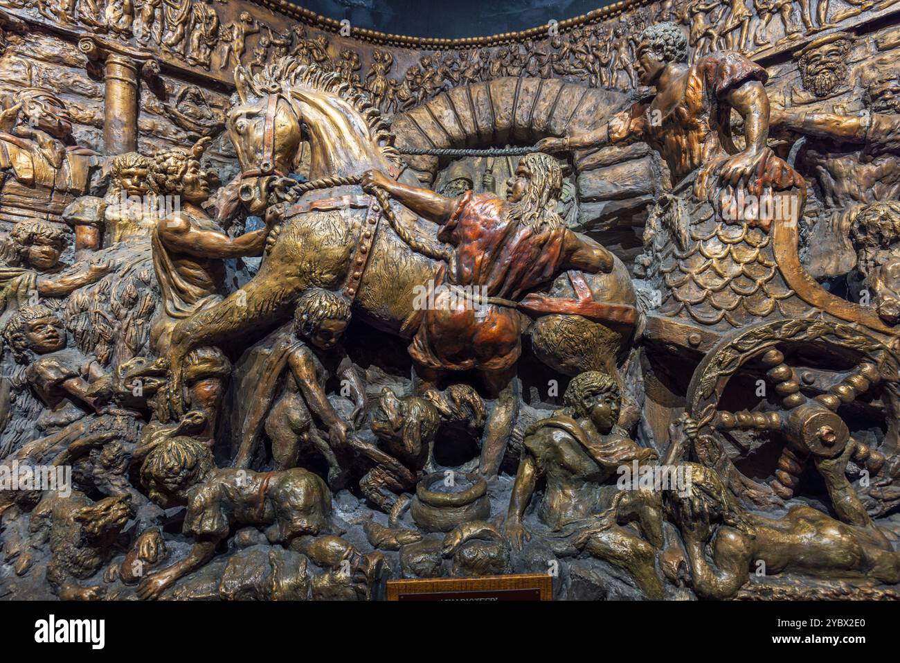 Sculptured mural by Frank Abraham depicts life before and during the ...