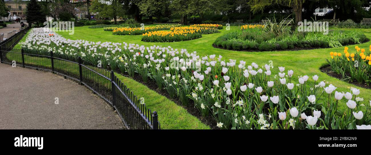 Spring flower displays in Jephson Gardens, Leamington Spa town ...
