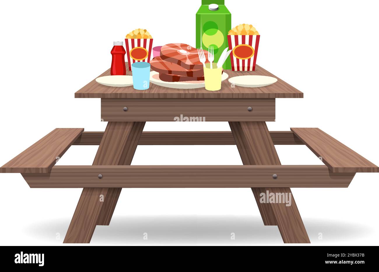 Cartoon picnic table Stock Vector Image & Art - Alamy