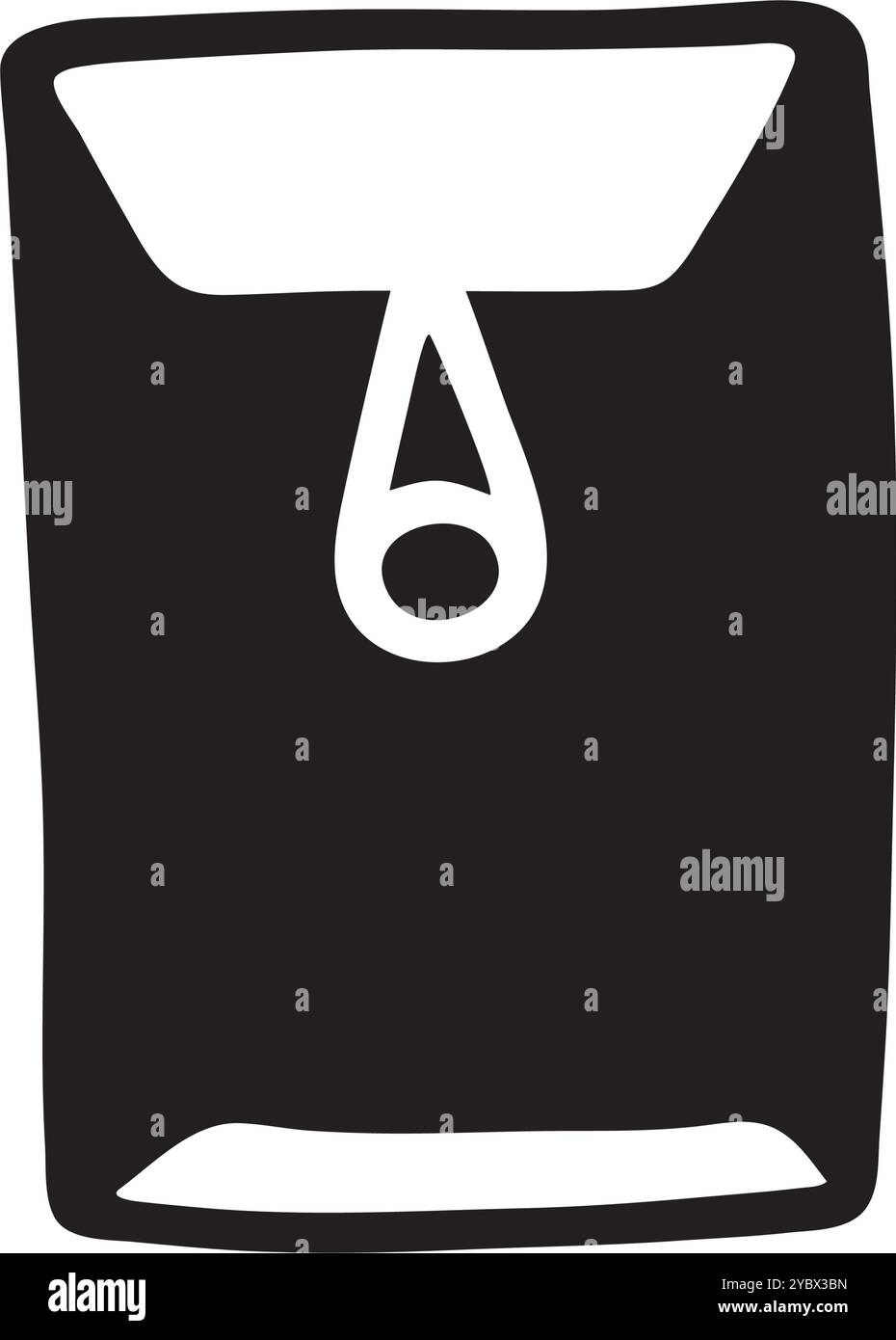 Doodle letter, open end button string envelope hand drawn with thin ...