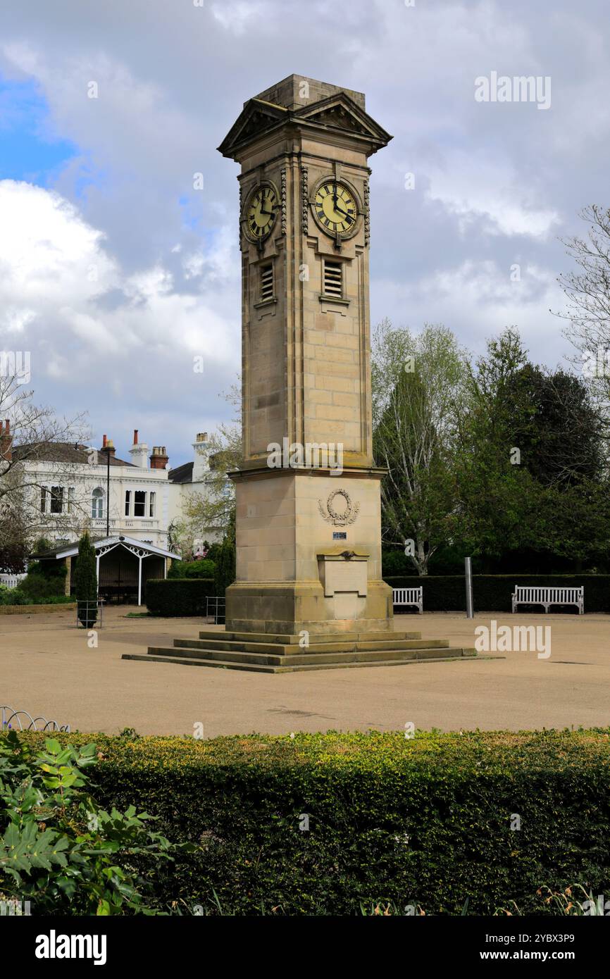 The Clock Tower memorial in Jephson Gardens, Royal Leamington Spa ...