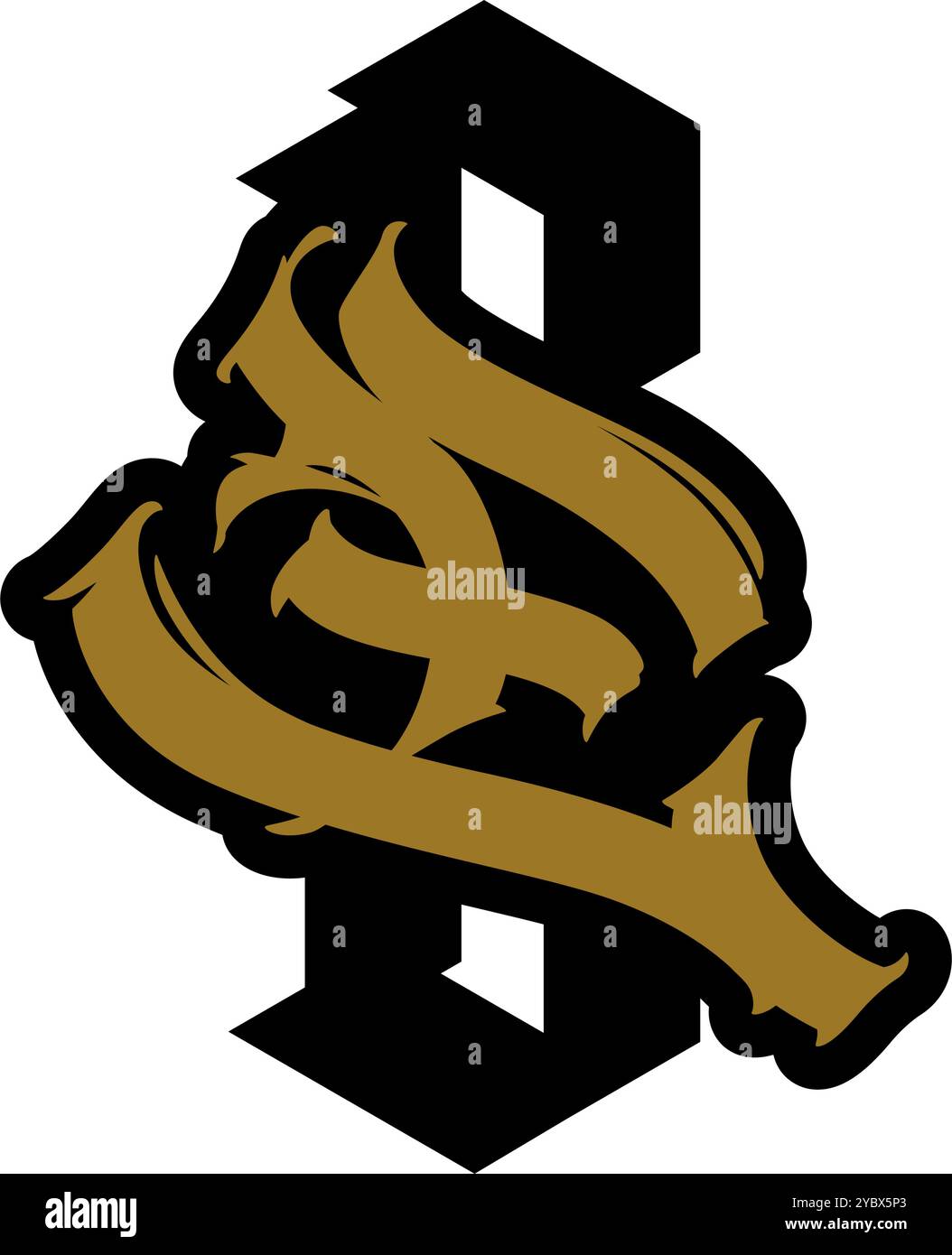 Letter E in graffiti and gothic style. Vector. Graffiti, tag and ...