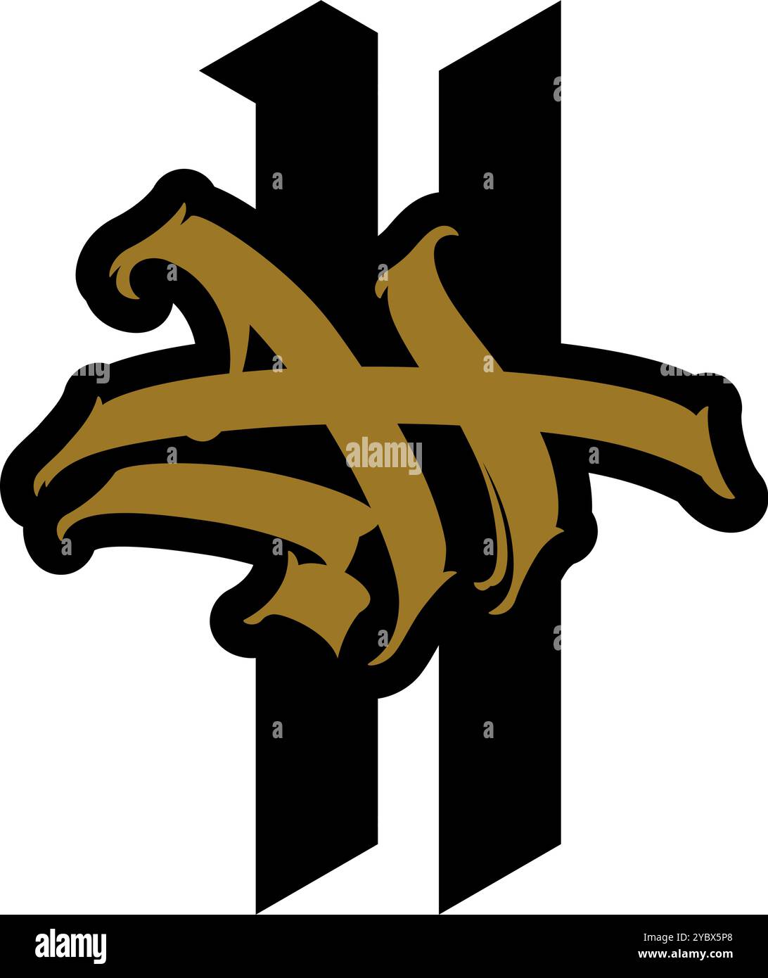 Letter H in graffiti and gothic style. Vector. Graffiti, tag and ...