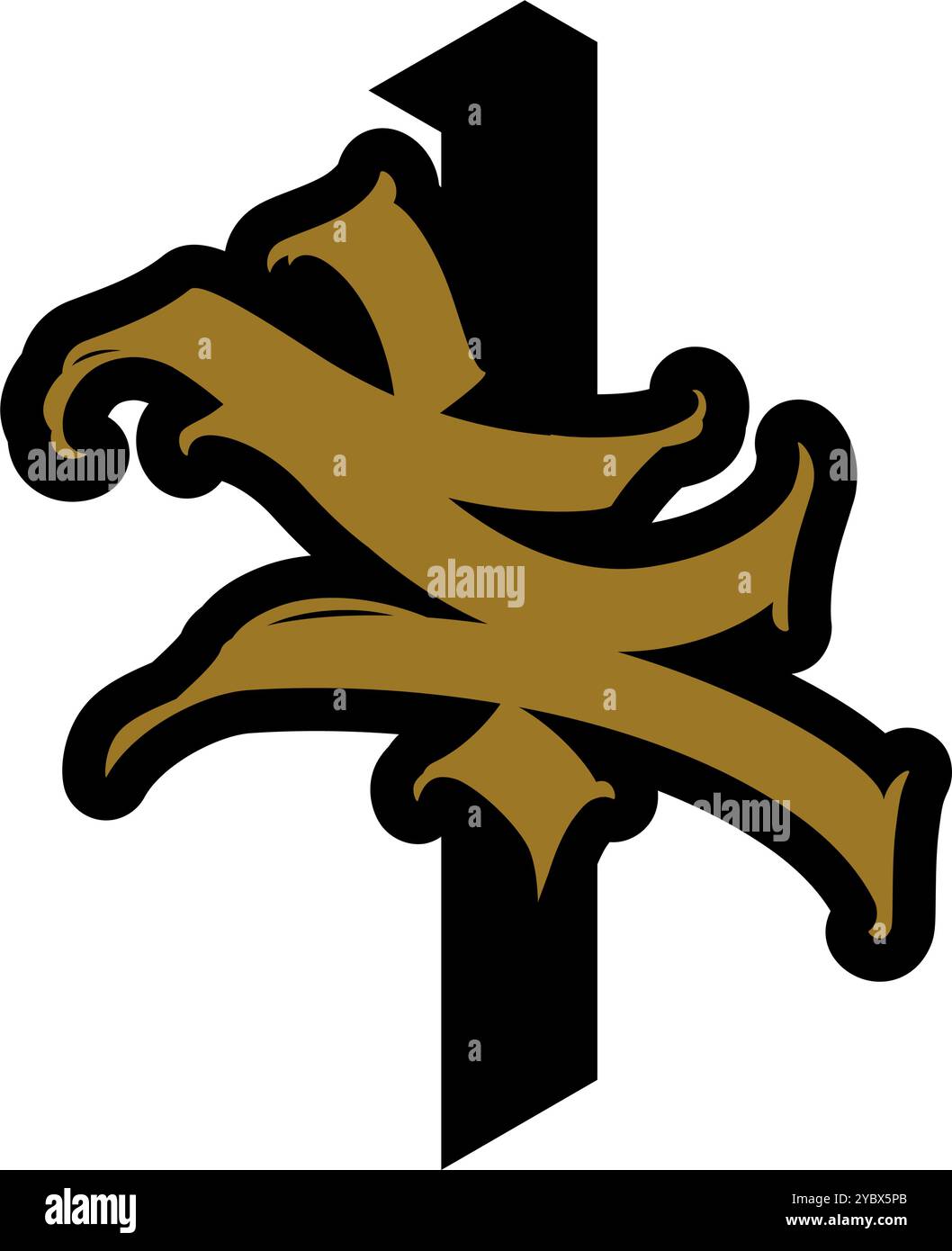 Letter I in graffiti and gothic style. Vector. Graffiti, tag and ...