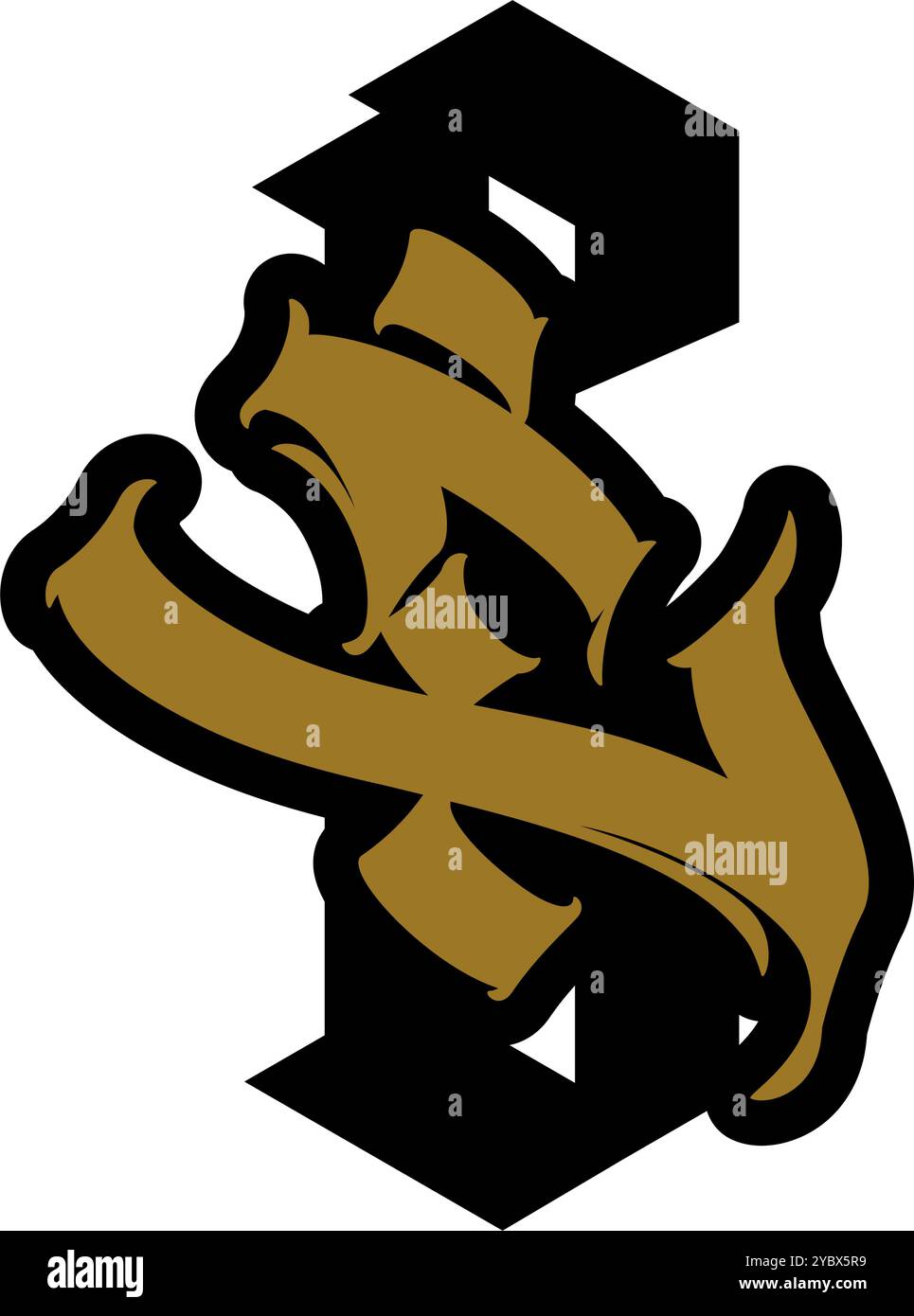 Letter C in graffiti and gothic style. Vector. Graffiti, tag and ...