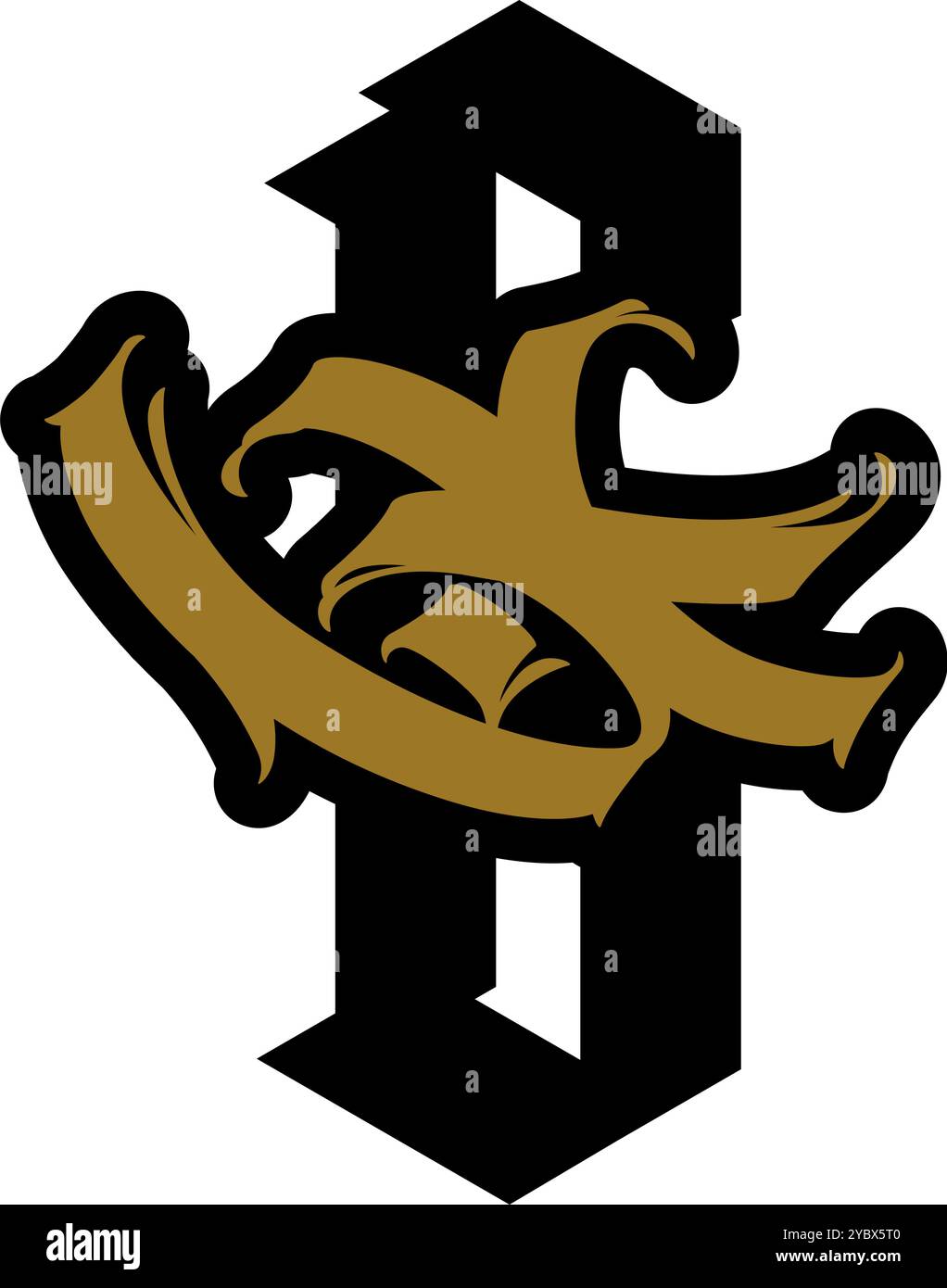 Letter G in graffiti and gothic style. Vector. Graffiti, tag and ...