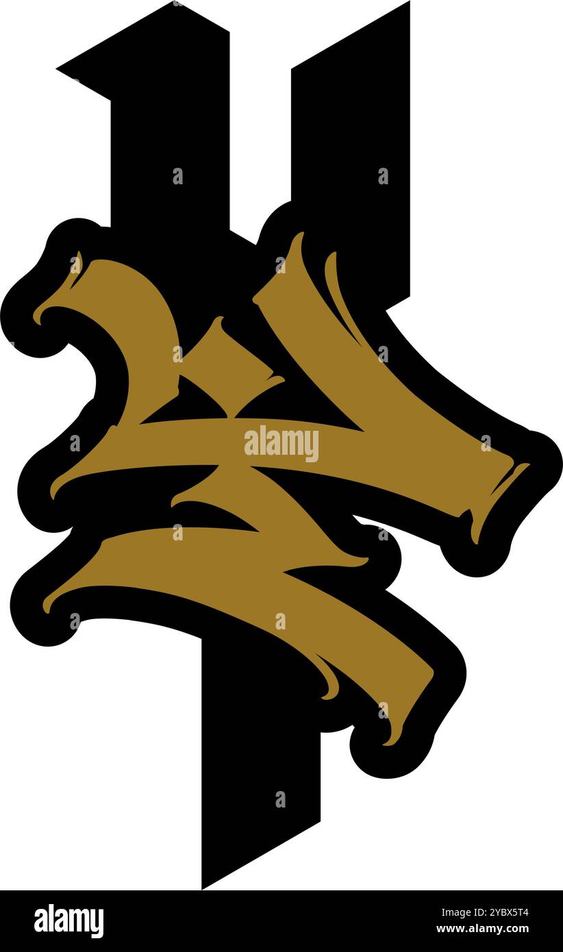 Letter Y in graffiti and gothic style. Vector. Graffiti, tag and ...