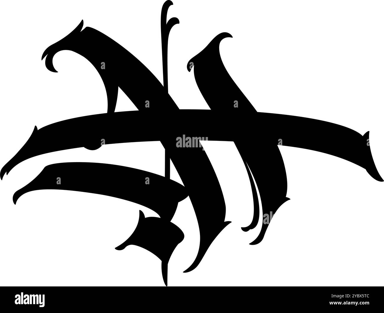 Letter H in graffiti and gothic style. Vector. Graffiti, tag and ...