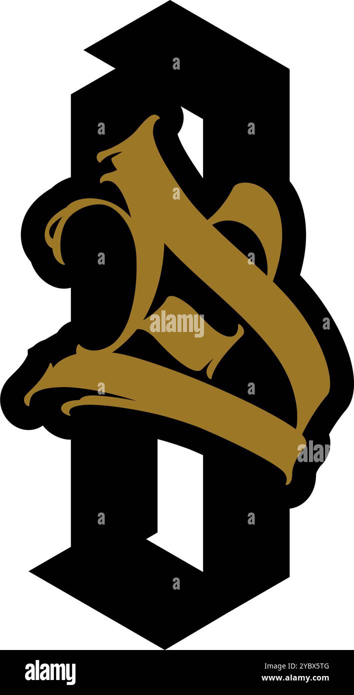 Letter O in graffiti and gothic style. Vector. Graffiti, tag and ...