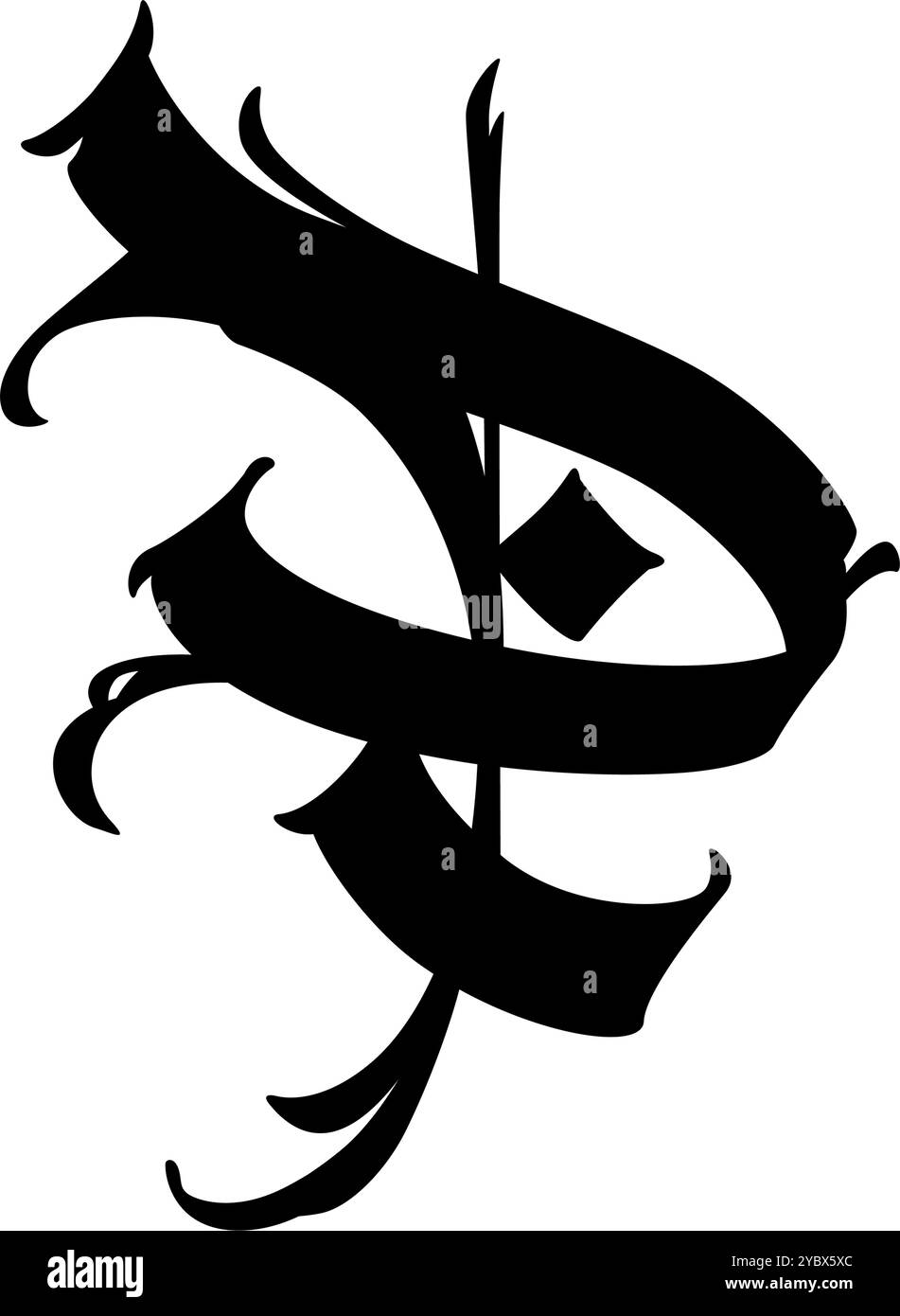 Letter P in graffiti and gothic style. Vector. Graffiti, tag and ...