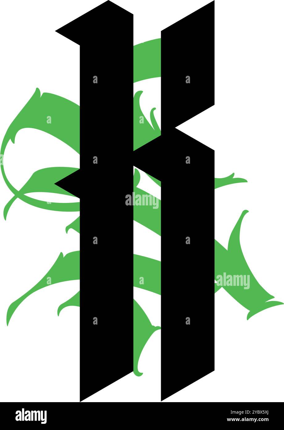 Gothic, letter K. Vector. Graffiti, tags in Gothic medieval style ...
