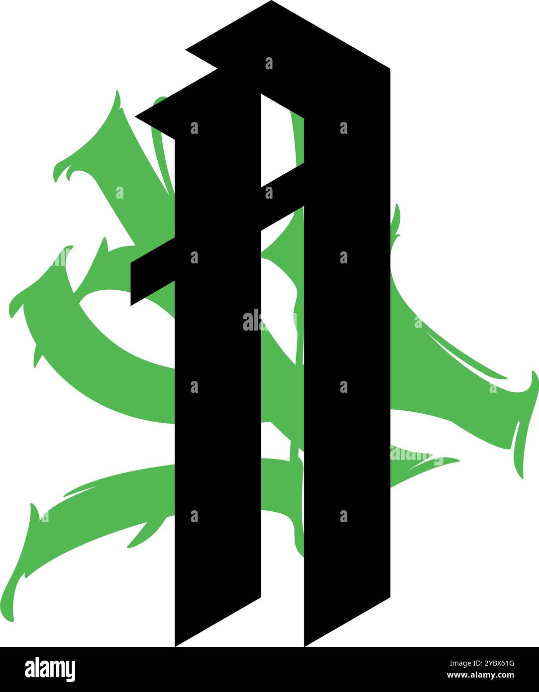 Gothic, letter A. Vector. Graffiti, tags in Gothic medieval style ...