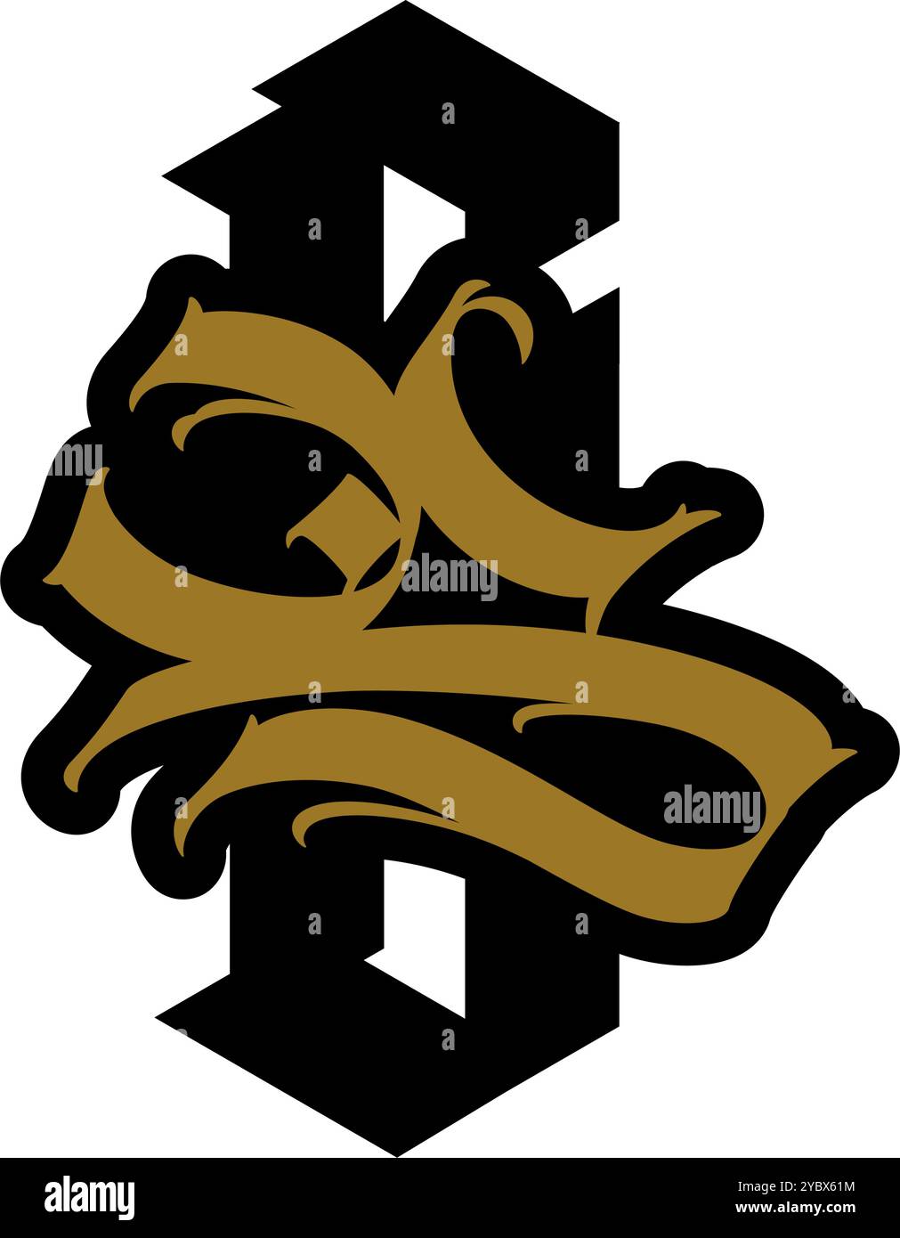 Letter S in graffiti and gothic style. Vector. Graffiti, tag and ...