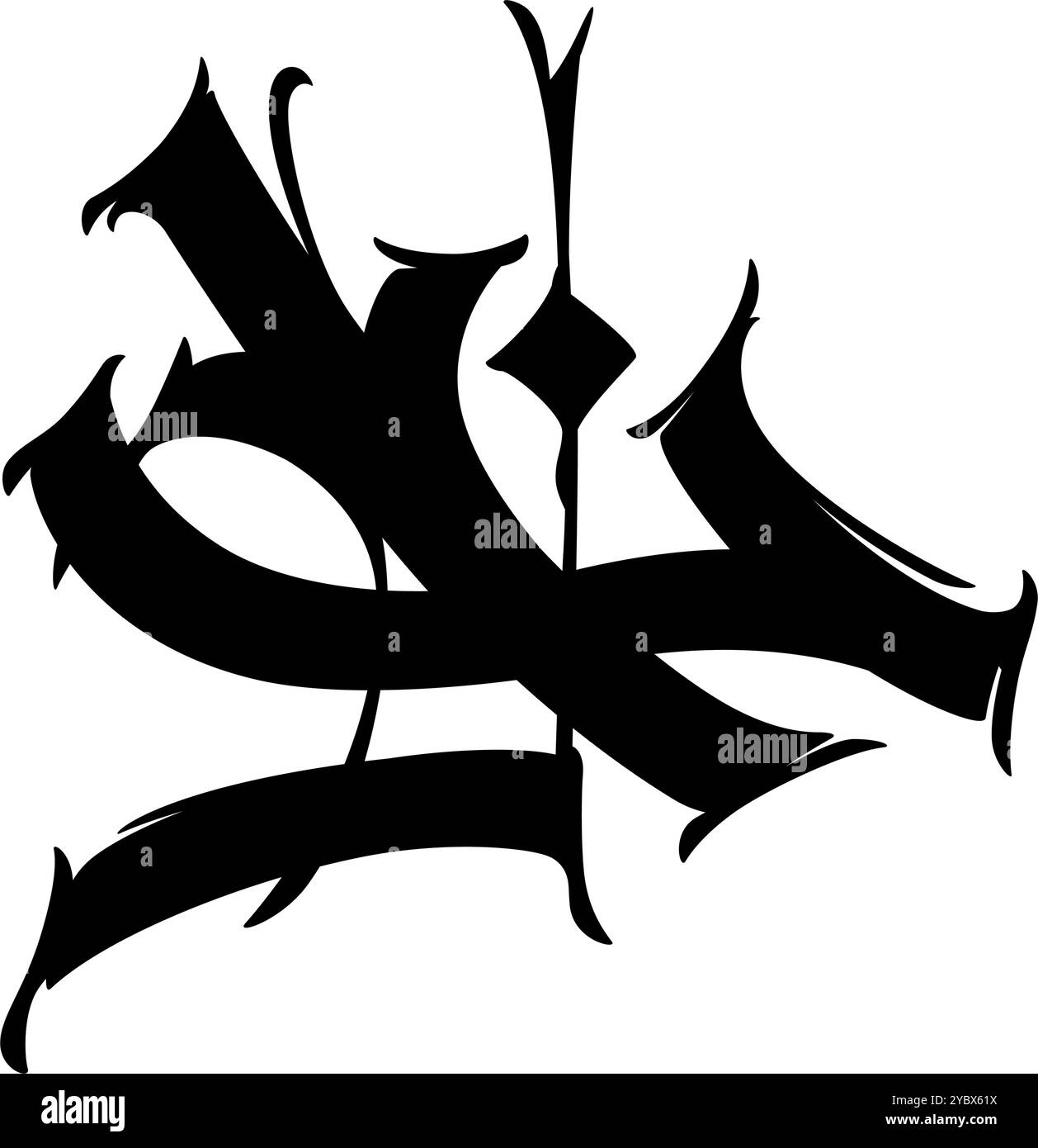 Letter A in graffiti and gothic style. Vector. Graffiti, tag and ...