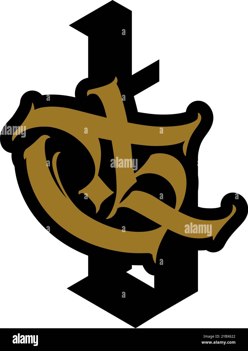 Letter T in graffiti and gothic style. Vector. Graffiti, tag and ...