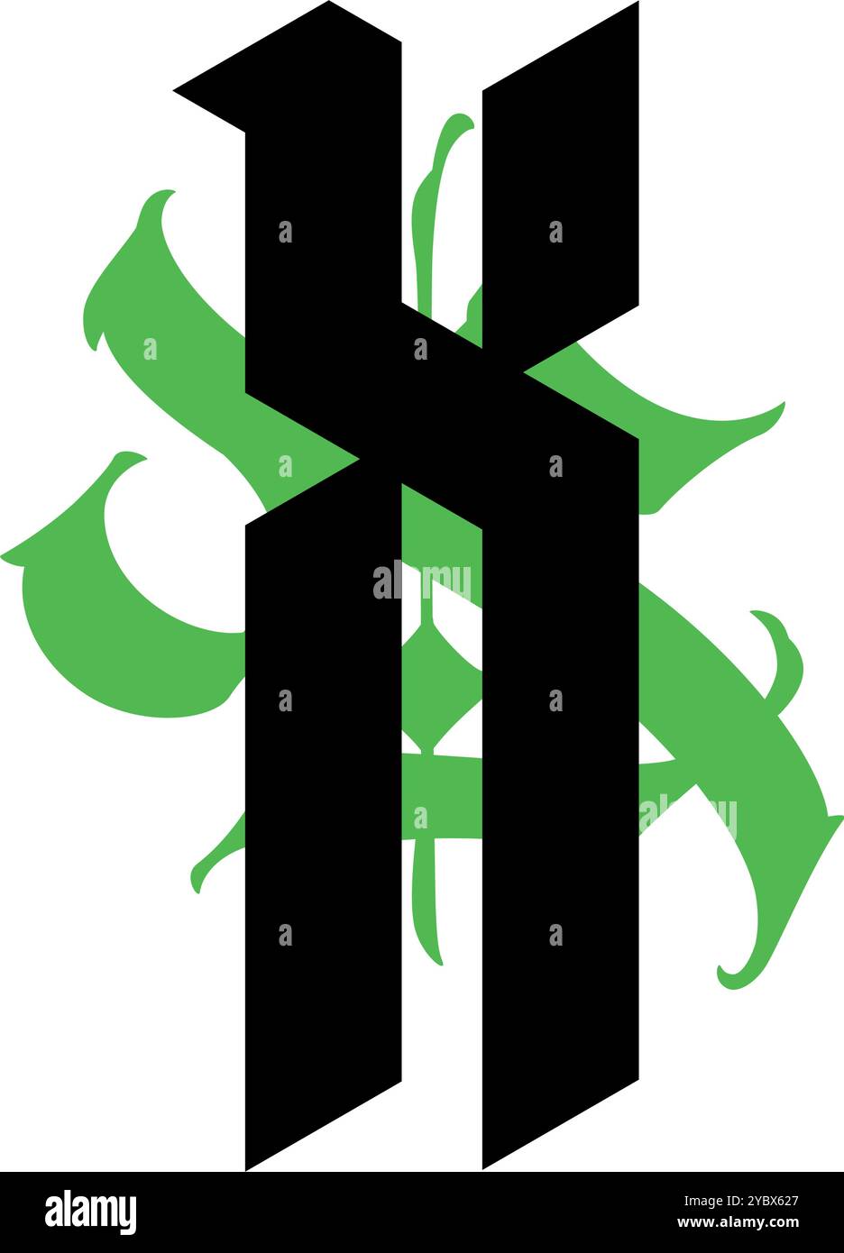 Gothic, letter X. Vector. Graffiti, tags in Gothic medieval style ...