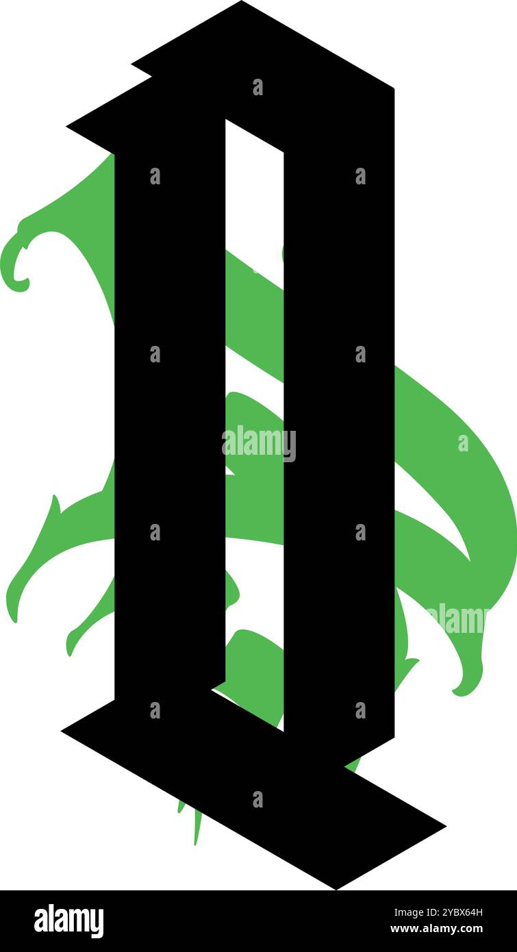Gothic, letter Q. Vector. Graffiti, tags in Gothic medieval style ...