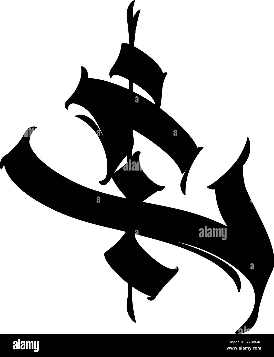 Letter C in graffiti and gothic style. Vector. Graffiti, tag and ...